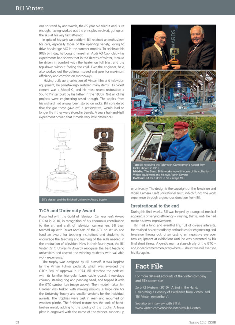 Bill Vinten OBE: 1920 - 2015 - A life lived to the full... - The ...